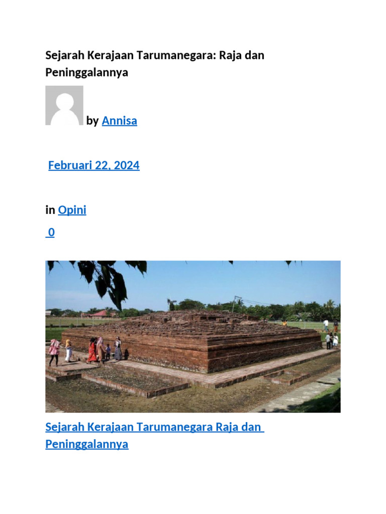 Sejarah & Peninggalan Tarumanegara | PDF | Sejarah