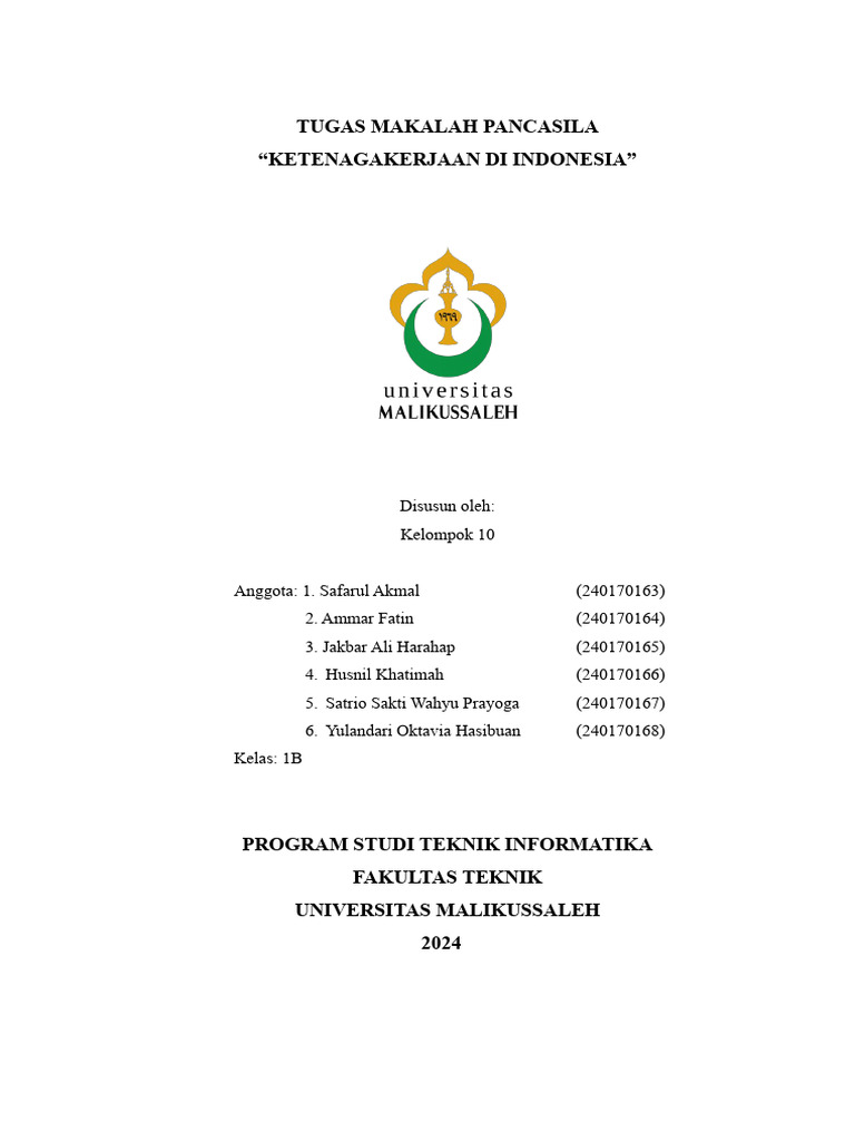 Makalah Pancasila Ketenagakerjaan Fixxx | PDF | Ilmu Sosial