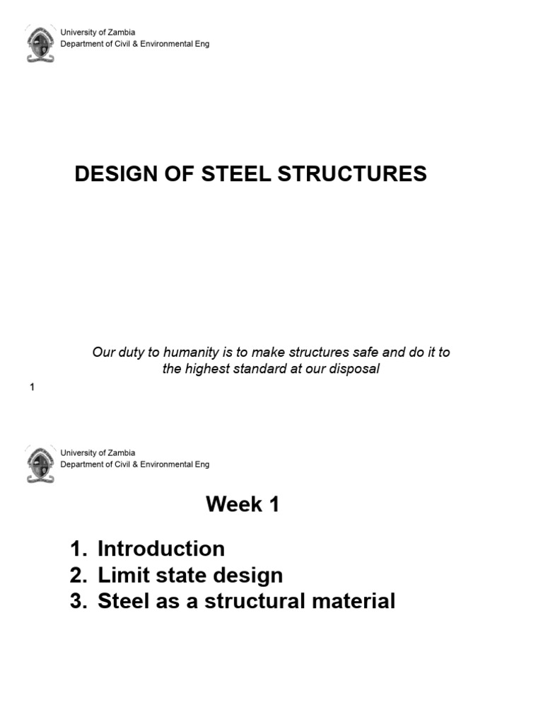 CEE 5222 Design of Steel Structures - Week 1 Handout Grayscale | PDF ...