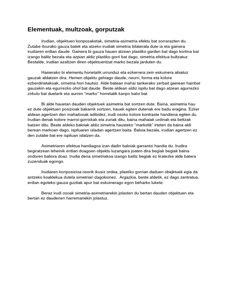 Elementuak, Multzoak, Gorputzak | PDF