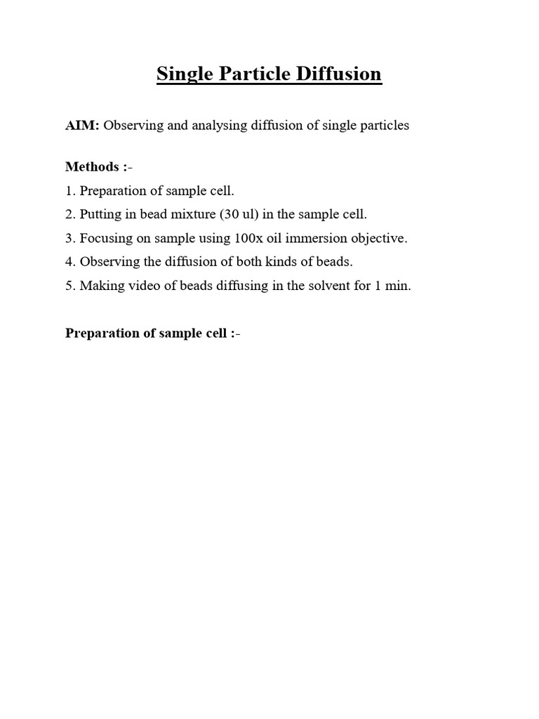 Single Particle Diffusion | PDF | Physical Sciences | Applied And Interdisciplinary Physics