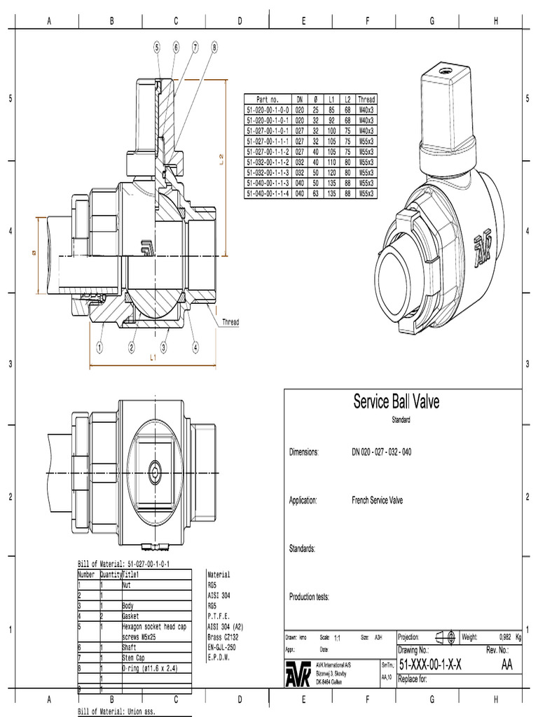 51-00 Ball Valve Drawing | PDF