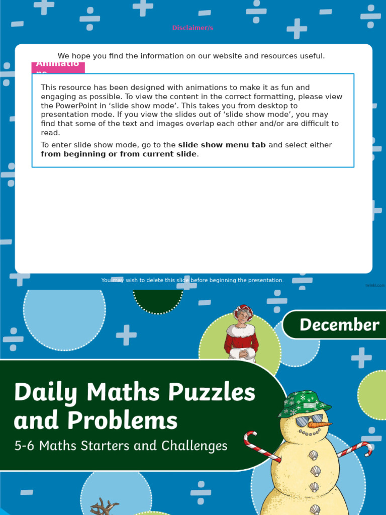 Au N 1636044910 December Year 5 6 Maths Puzzle and Problem Starters Ver ...