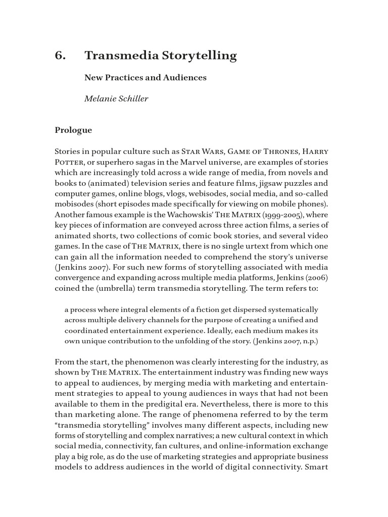 6 Transmedia Storytelling | PDF | Social Science 6 Transmedia Storytelling | PDF | Social Science