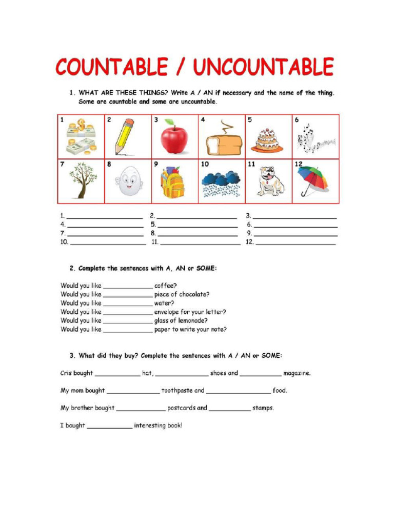 Contable&uncountable Nouns | PDF