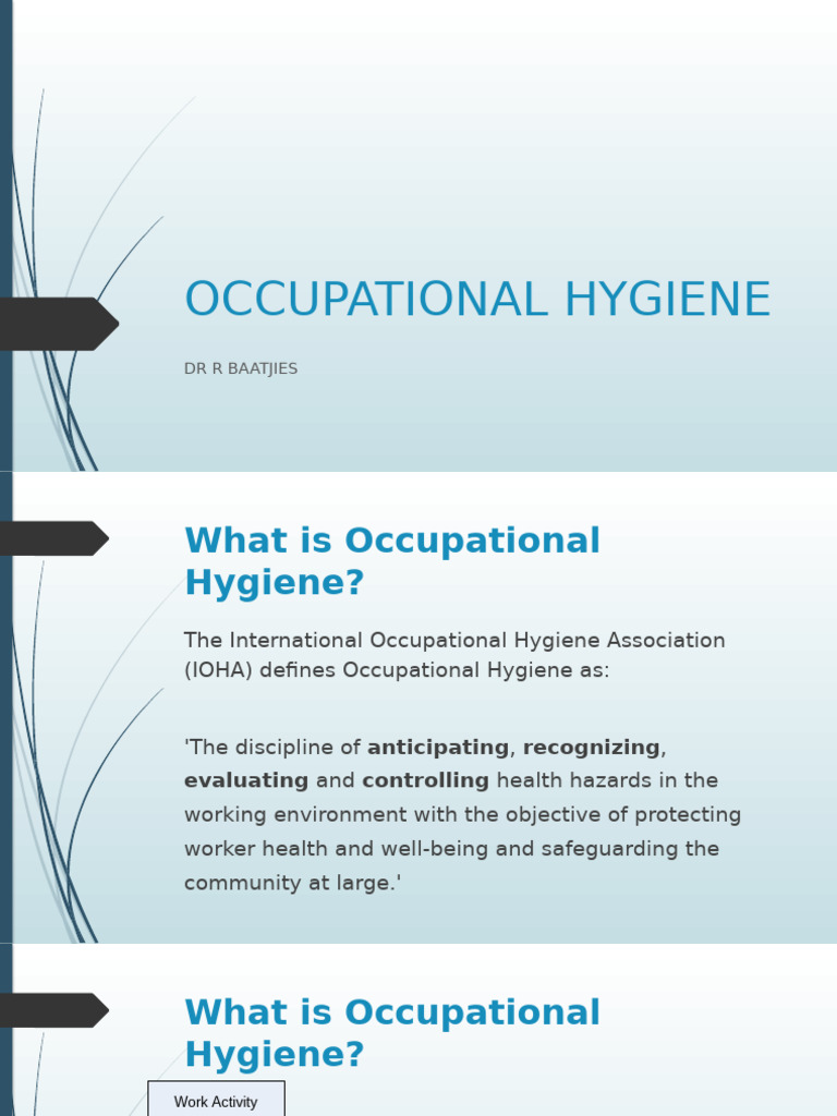 OCCUPATIONAL HYGIENE - INTRO 2019 - 3rd Years | PDF | Occupational ...