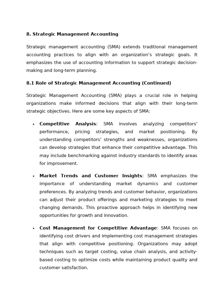 Strategic Management Accounting | PDF | Strategic Management ...