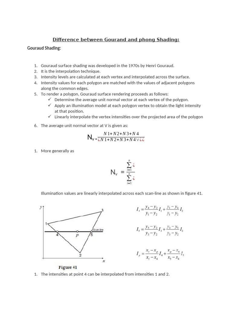 Difference Between Gourand and Phong Shading | PDF