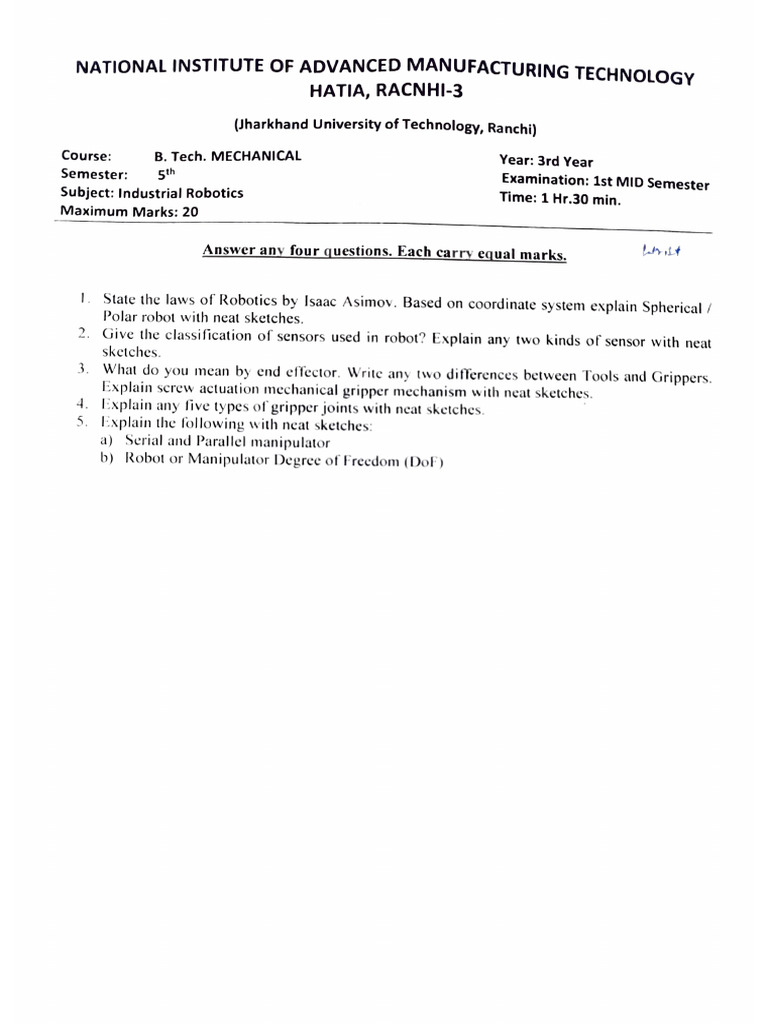 1st Midsem (5th Sem Mechanical.) | PDF | Heat Transfer | Strength Of Materials