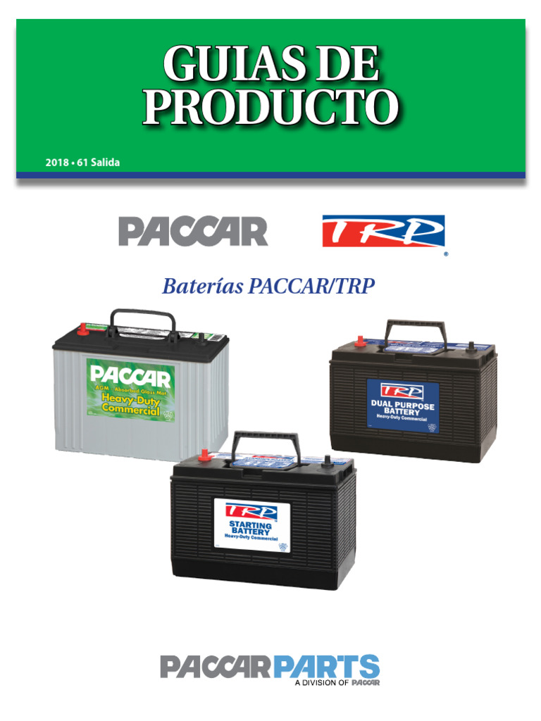 Baterías PACCAR/TRP: Guía Completa | PDF | Ingenieria Eléctrica | Camión