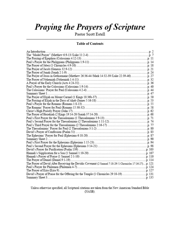 Praying The Prayers of Scripture | PDF | Epistle To The Colossians ...