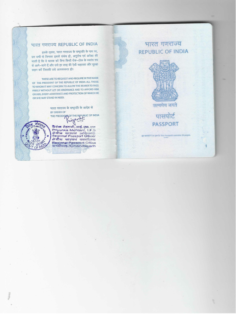 Nikita Sharma Father Passport | PDF