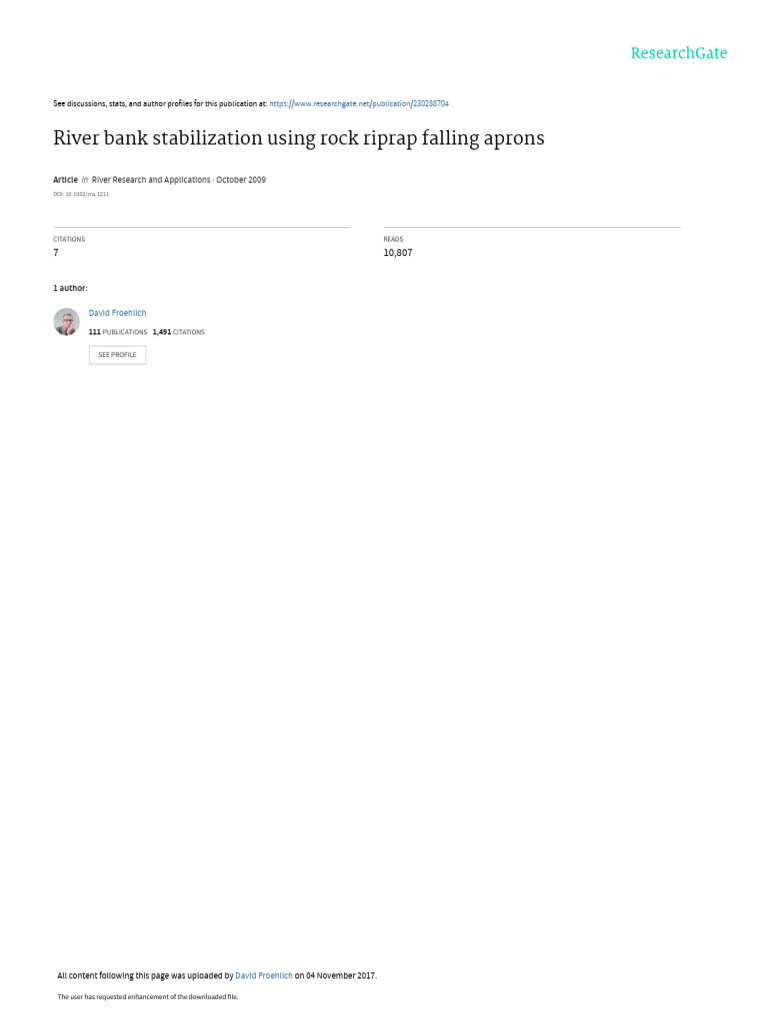 River Bank Stabilization Using Rock Riprap Falling | PDF | Erosion | River