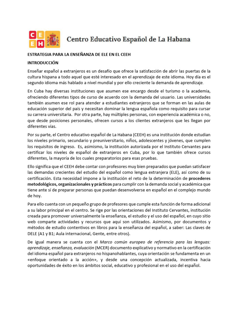 1.-Estrategia para La Prepacion de Profesores de Ele | PDF | Enseñando ...