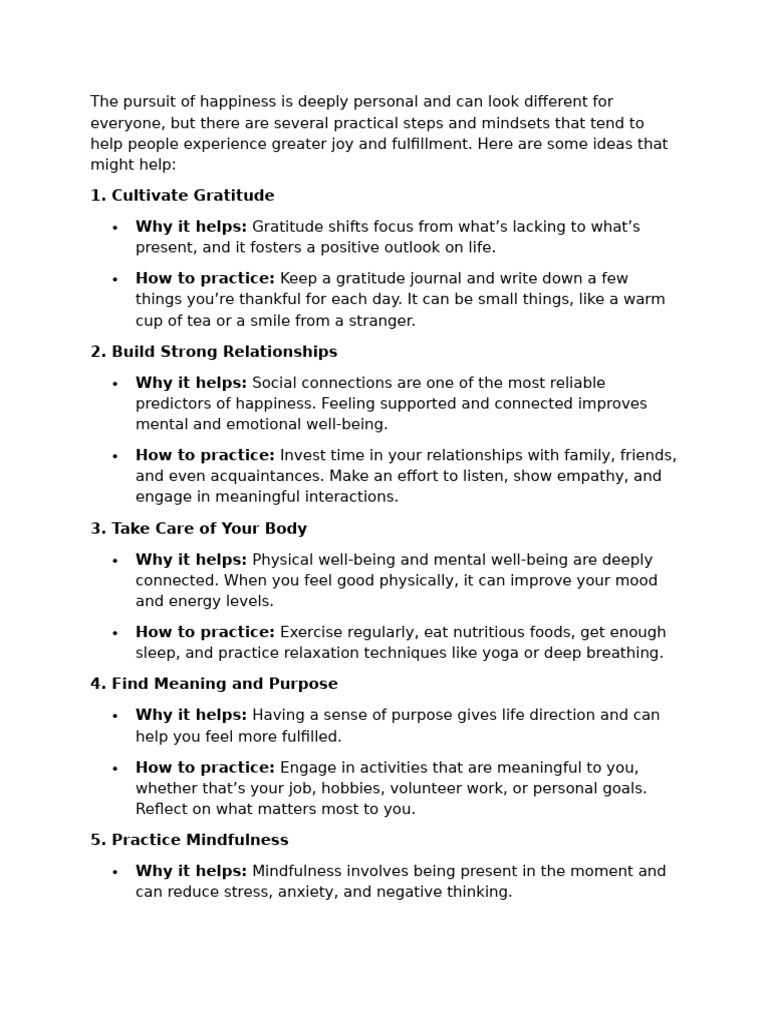 To Be Happy Pdf Happiness Gratitude