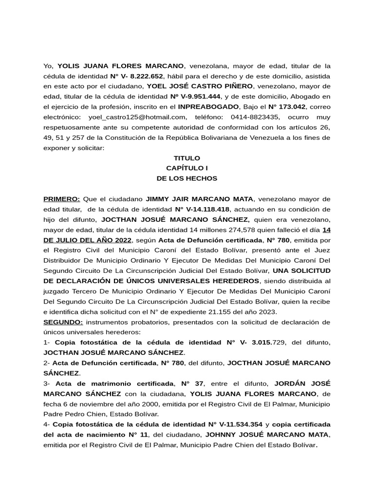 Demanda de Nulidad Duuh | PDF | Jurisdicción | Documento de identidad