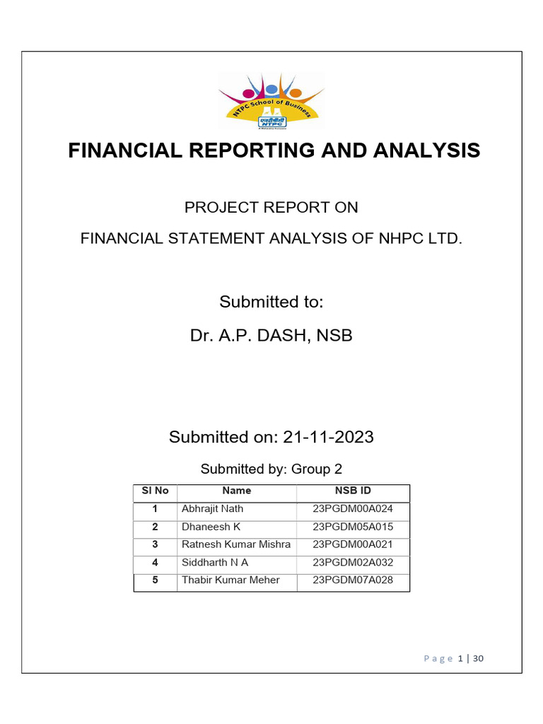 Fra Project Group2 NHPC | PDF | Debt | Investing