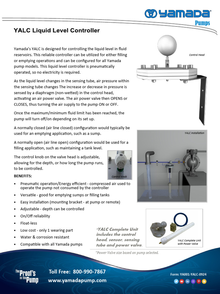 YAMADA - YALC - Level - Controller Flyer YA001 YALC 0924 | PDF | Pump | Valve