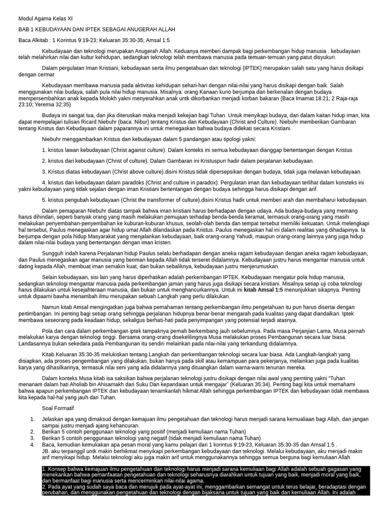 Modul Agama Kelas XI | PDF