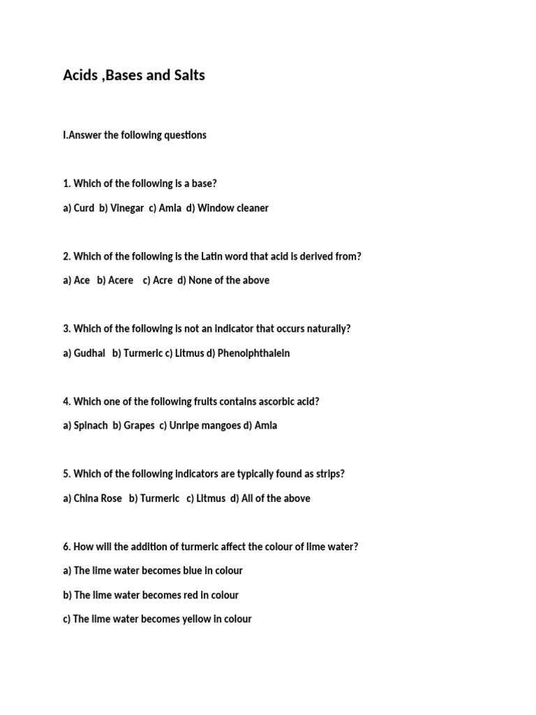 Acids, Bases an-WPS Office | PDF | Acid | Sodium Bicarbonate