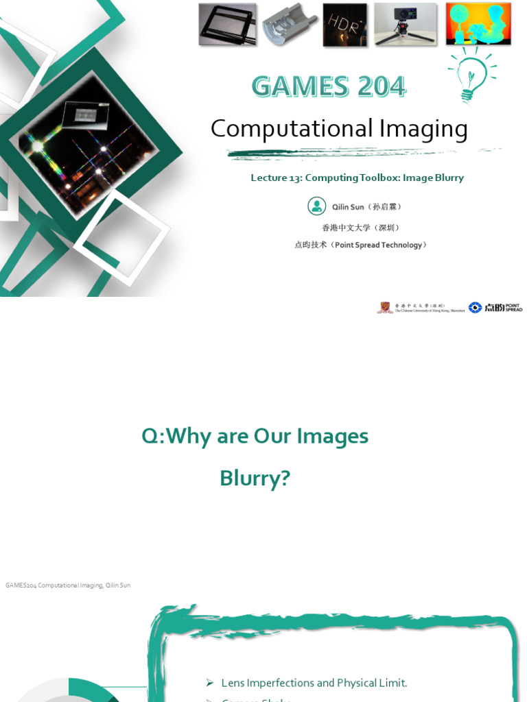 Lecture13 - Computing Toolbox - Image Blurry | PDF | Diffraction | Aperture