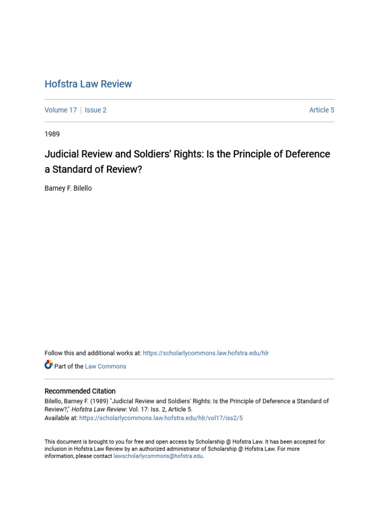 Judicial Review & Soldiers' Rights Analysis | PDF | First Amendment To ...