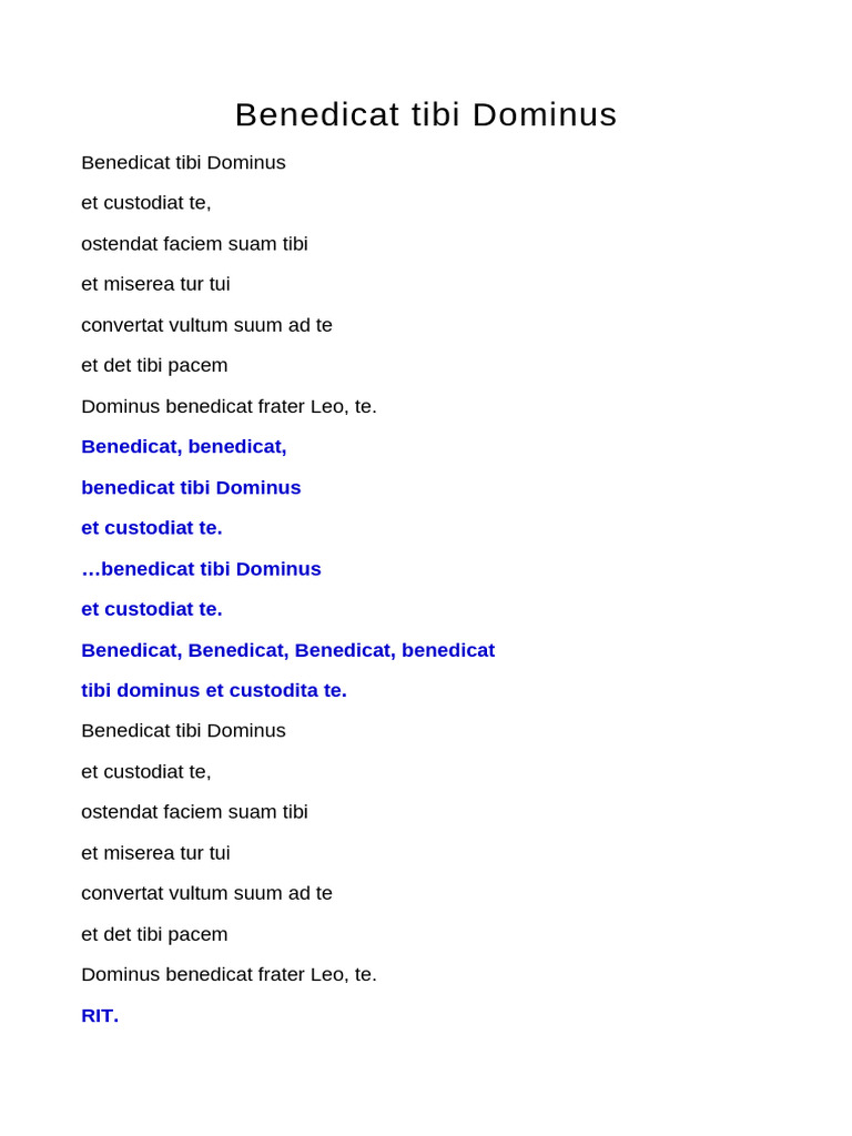Benedicat Tibi Dominus | PDF