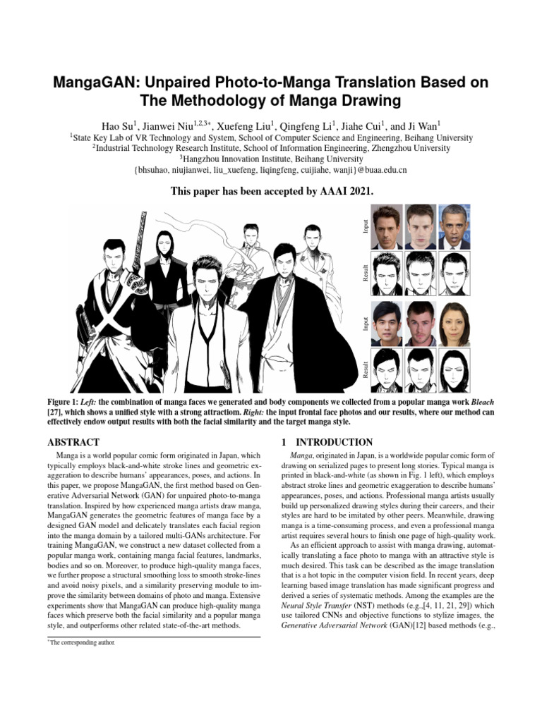 Mangagan: Unpaired Photo-To-Manga Translation Based On The Methodology ...