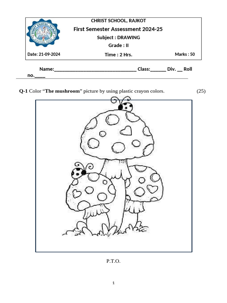 Grade 2 SA 1 Test | PDF