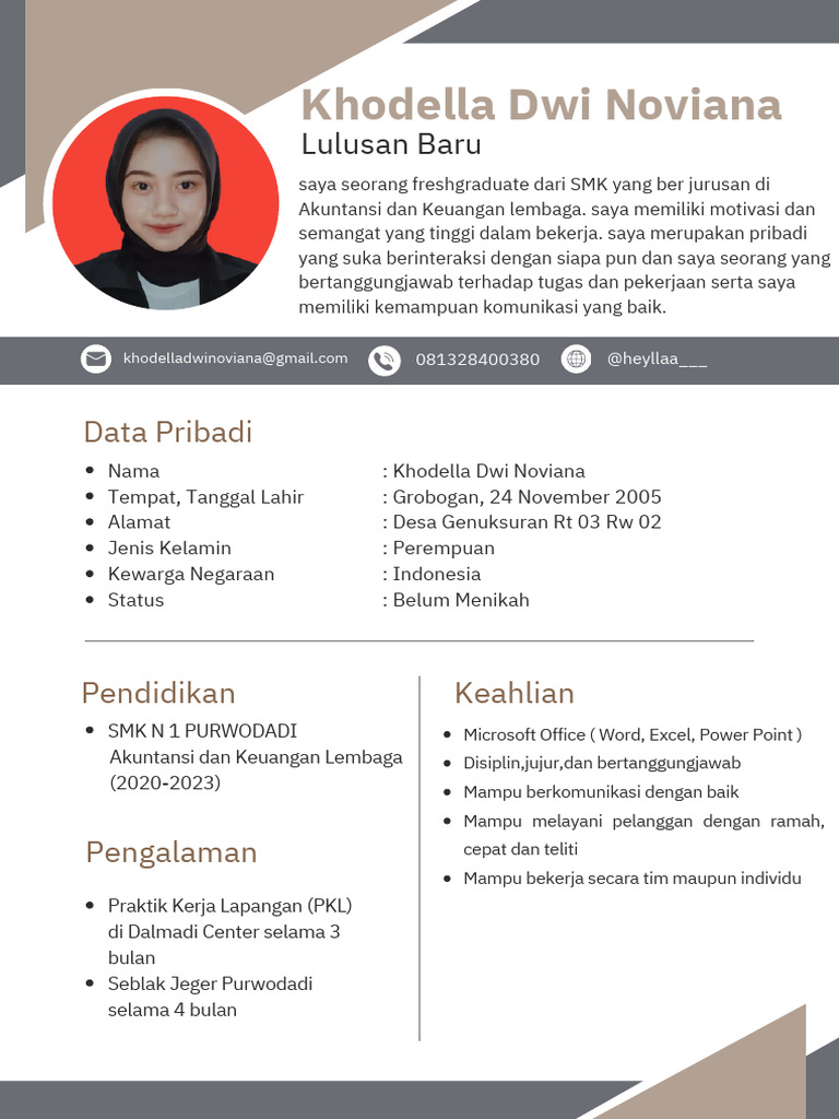 Putih Dan Abu Abu Sederhana Modern CV Lulusan Baru Resume - 20230925 - 184955 - 0000 | PDF ...