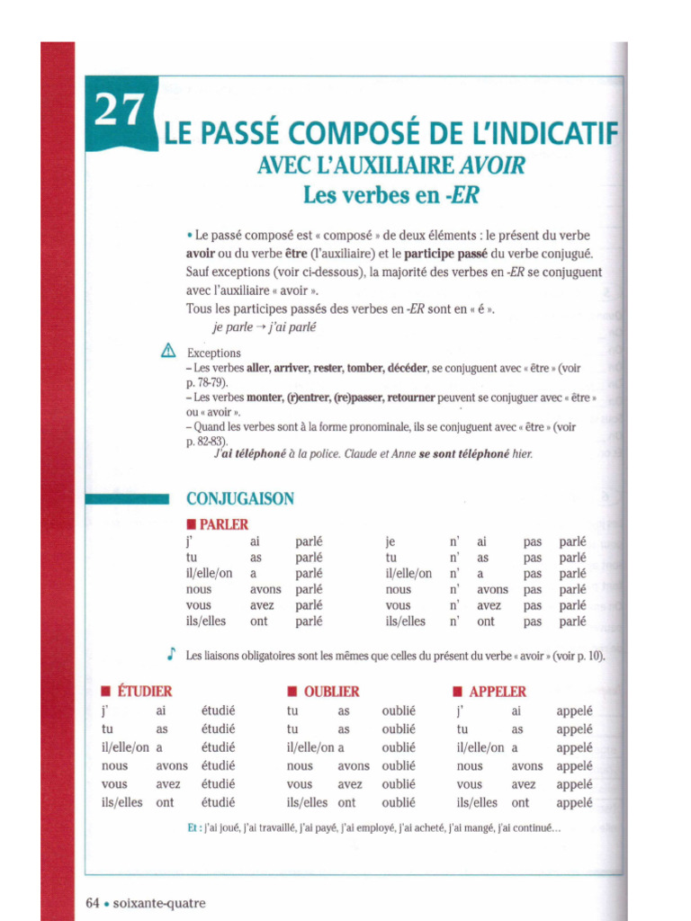 Passé Composé - Conjugasion | PDF