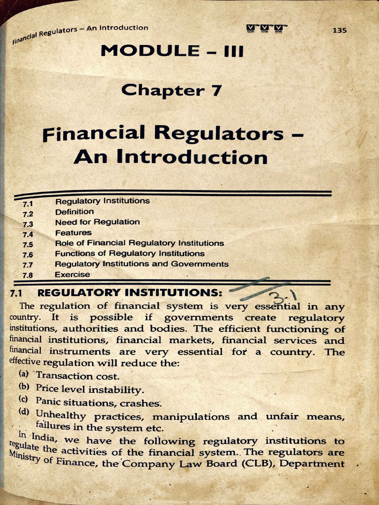 BFS UNIT 3 - Financial Regulators | PDF