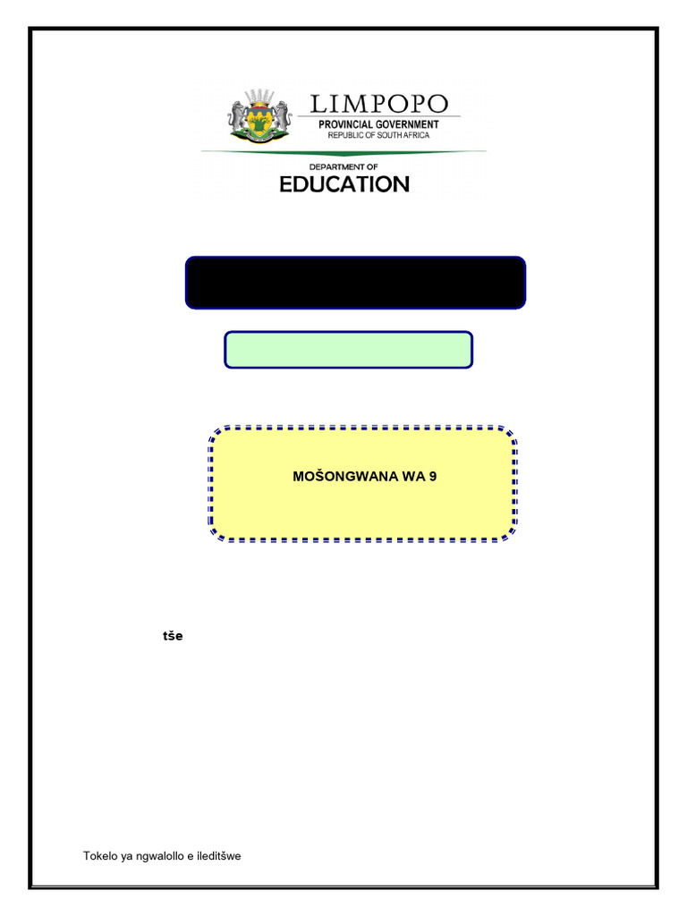 Sepedi P2 Grade 12 Task 9 | PDF | Foreign Language Studies