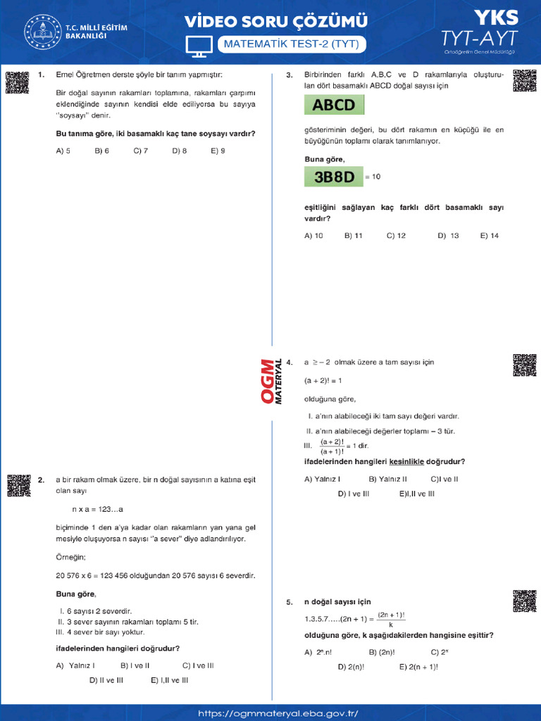 Tyt Matematik Mini Test | PDF