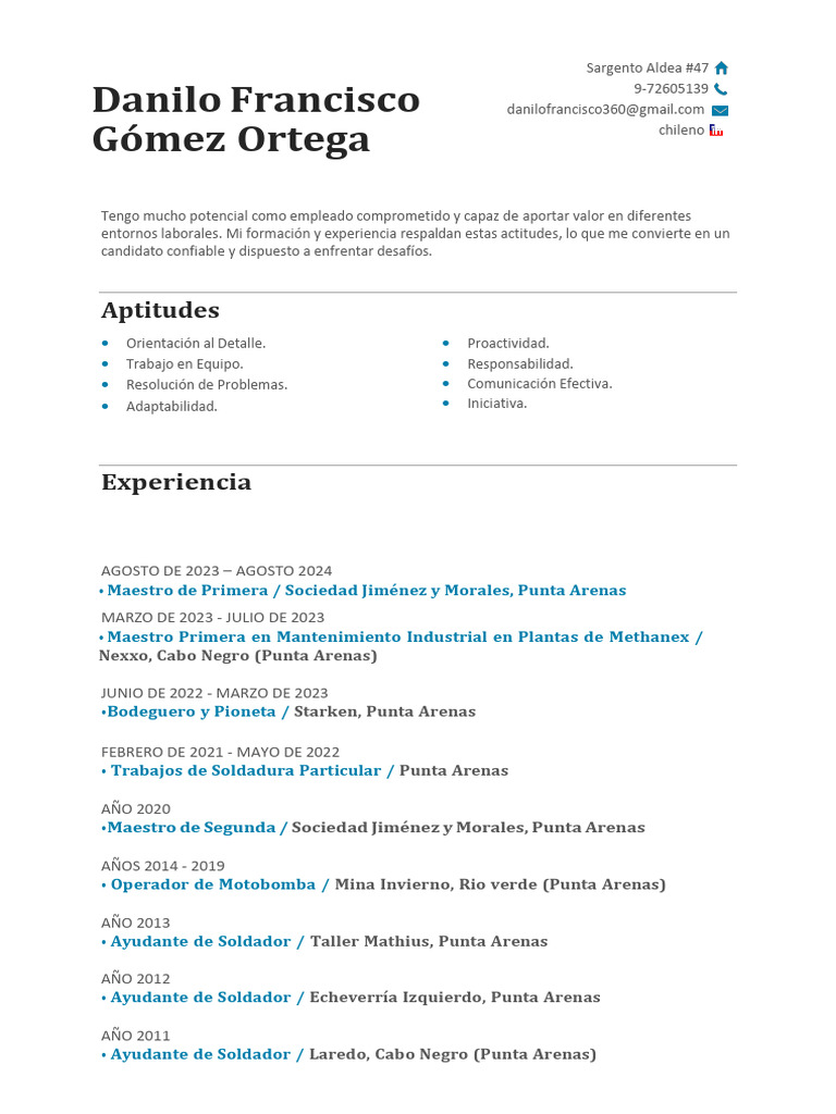 Curriculum Danilo Gómez Ortega 2024 | PDF