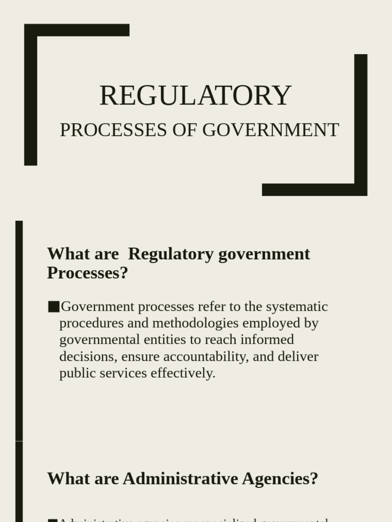 Regulatory Processes of Govt | PDF | License | Article One Of The ...