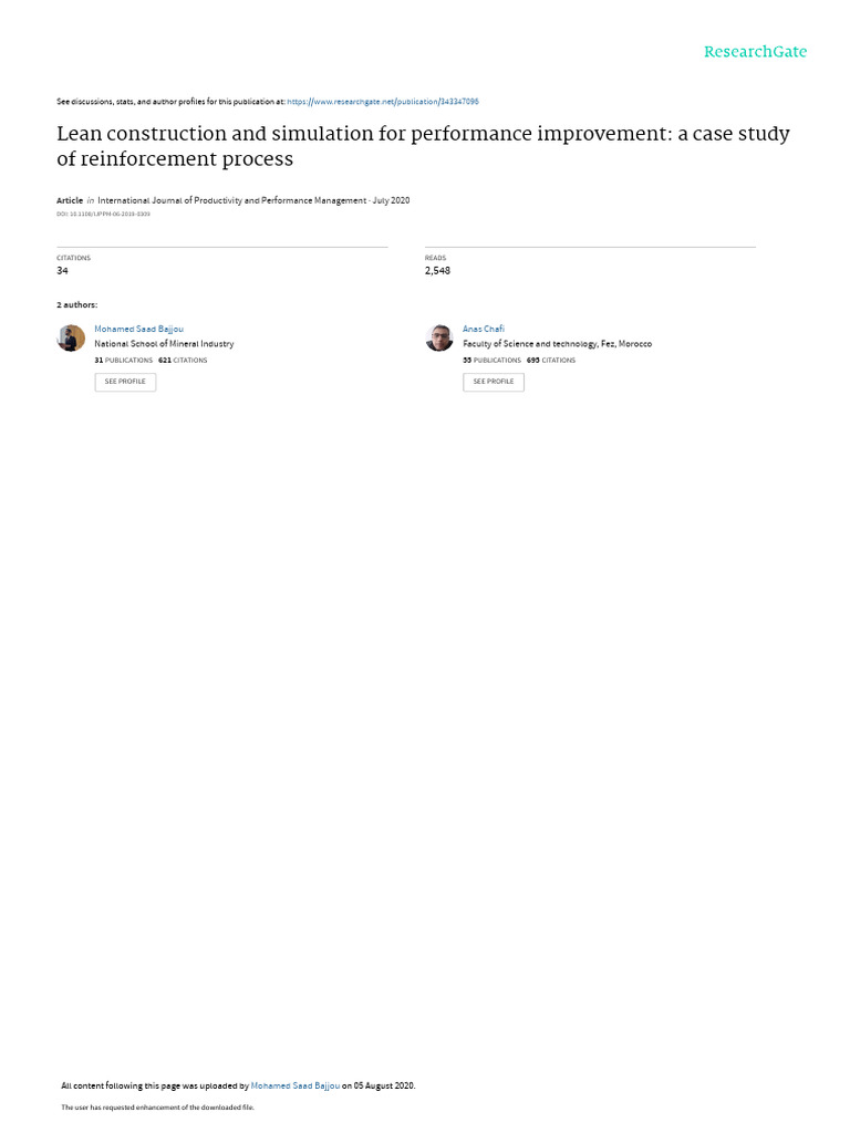 Lean Construction Case Study Analysis | PDF | Lean Manufacturing | Simulation