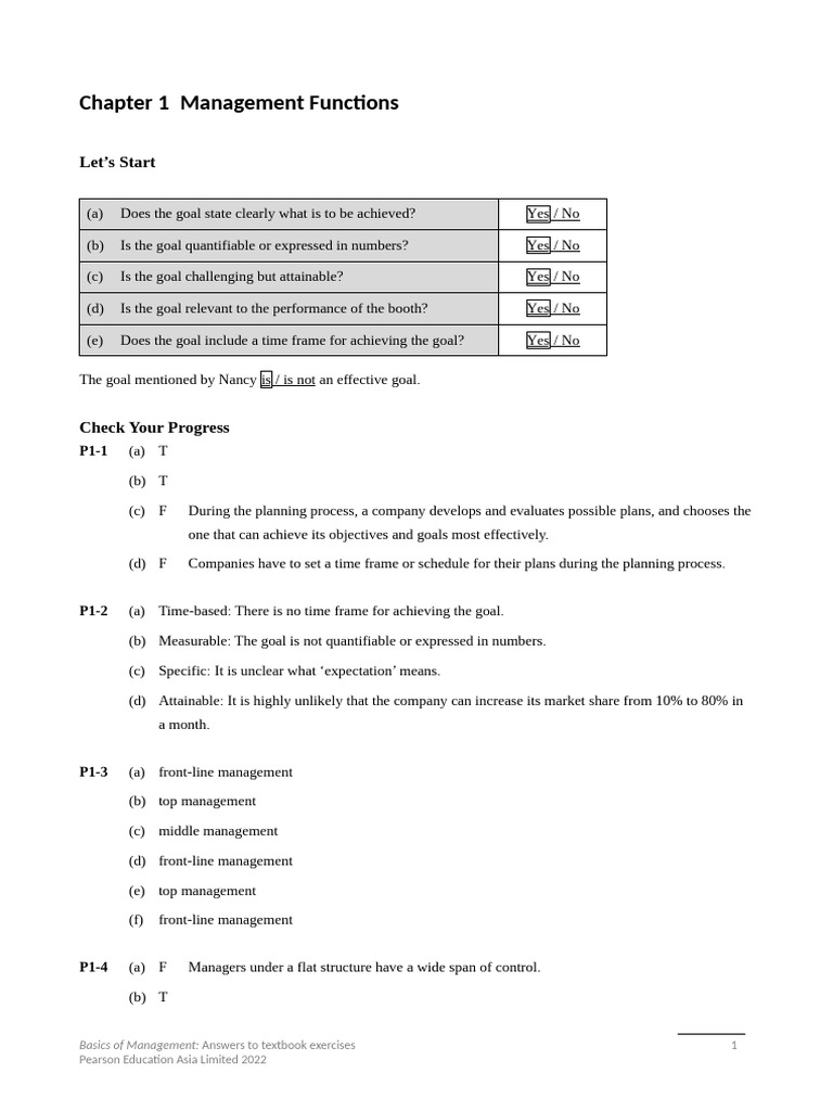 Bafs C2 - Ch1-Management Functions | PDF | Goal | Leadership