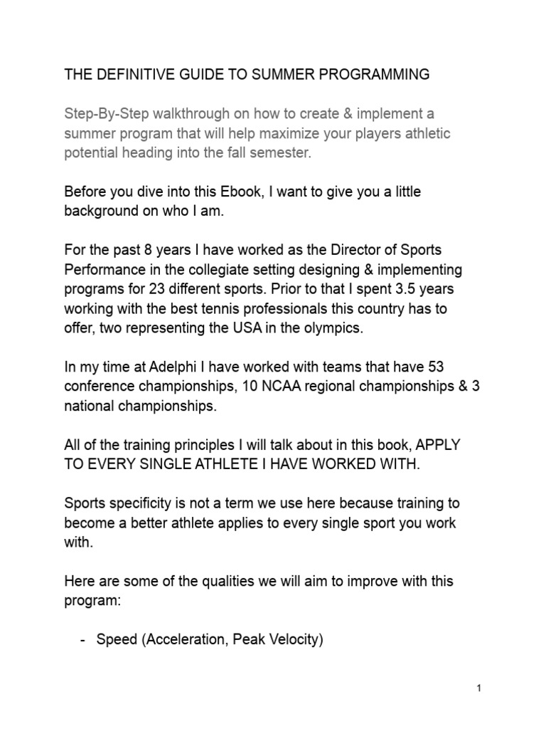 The Definitive Guide To Summer Programming | PDF | Force | Acceleration