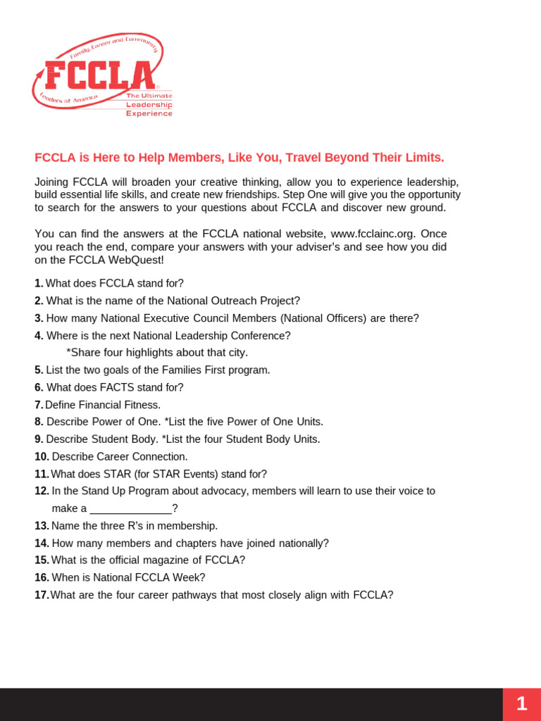 FCCLA Is Here To Help Members, Like You, Travel Beyond Their Limits ...