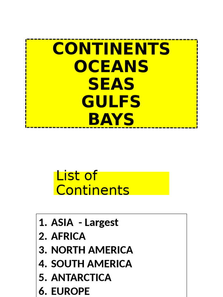 Continents and Ocean | PDF
