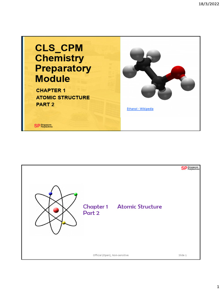 Chapter 1 Atomic Structure Part 2 2022 | PDF | Isotope | Atoms