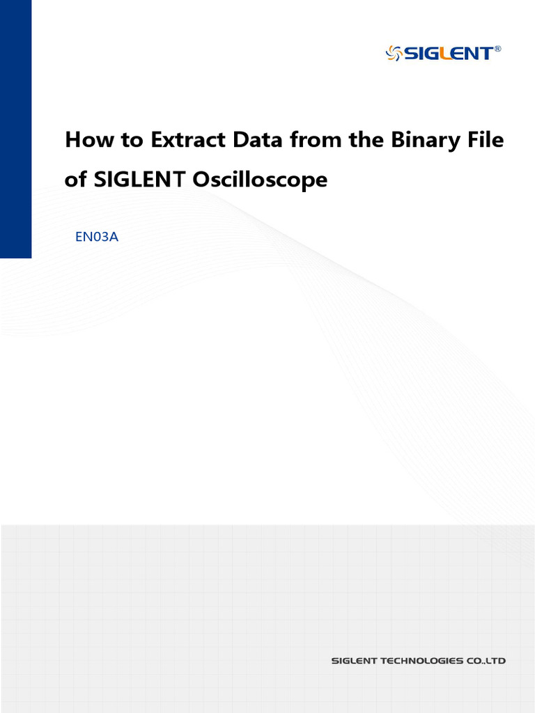 Siglent - How To Extract Data From The Binary File in Oscopes | PDF | 64 Bit Computing | Integer ...