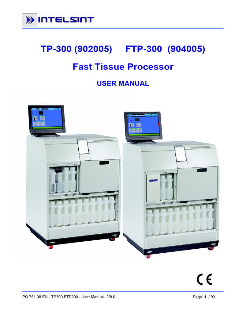 PO 751.08 EN - TP300-FTP300 - User Manual - V8.0 | PDF | Histology