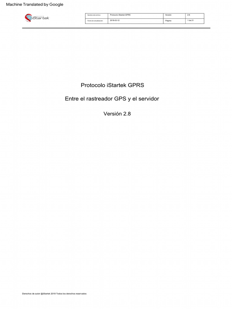 Microsoft Word - GPRS Communication Protocol - V5.2 ESPAÑOL | PDF | Byte | paquete general de ...