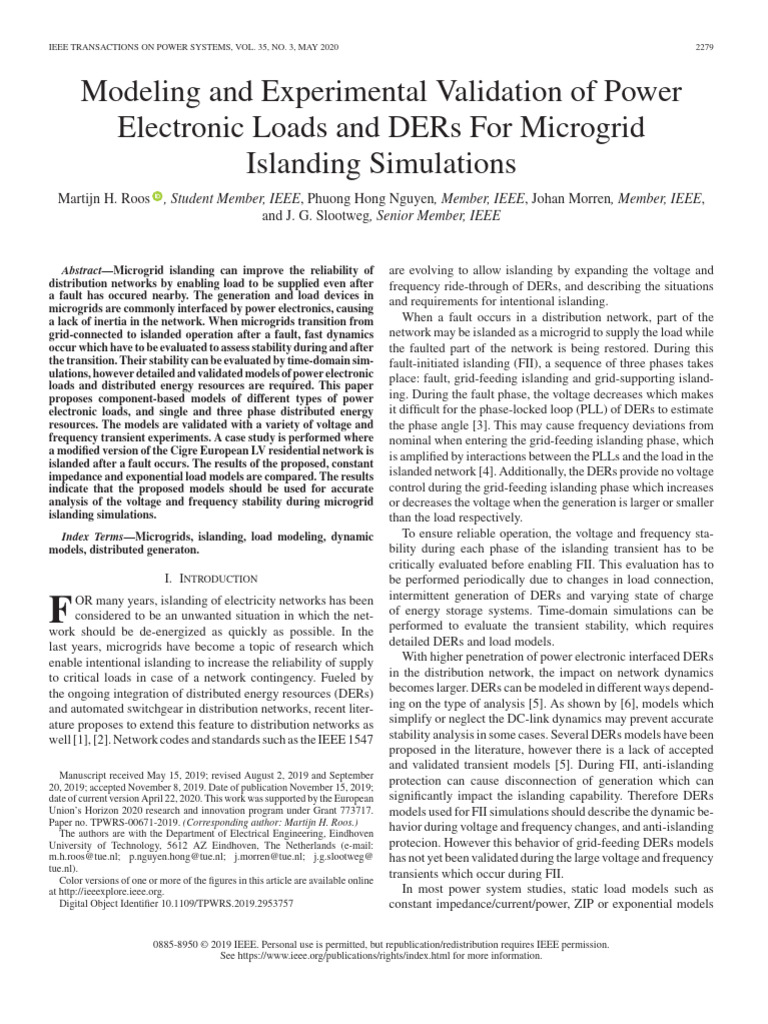 Modeling and Experimental Validation of Power Electronic Loads and DERs For Microgrid Islanding ...