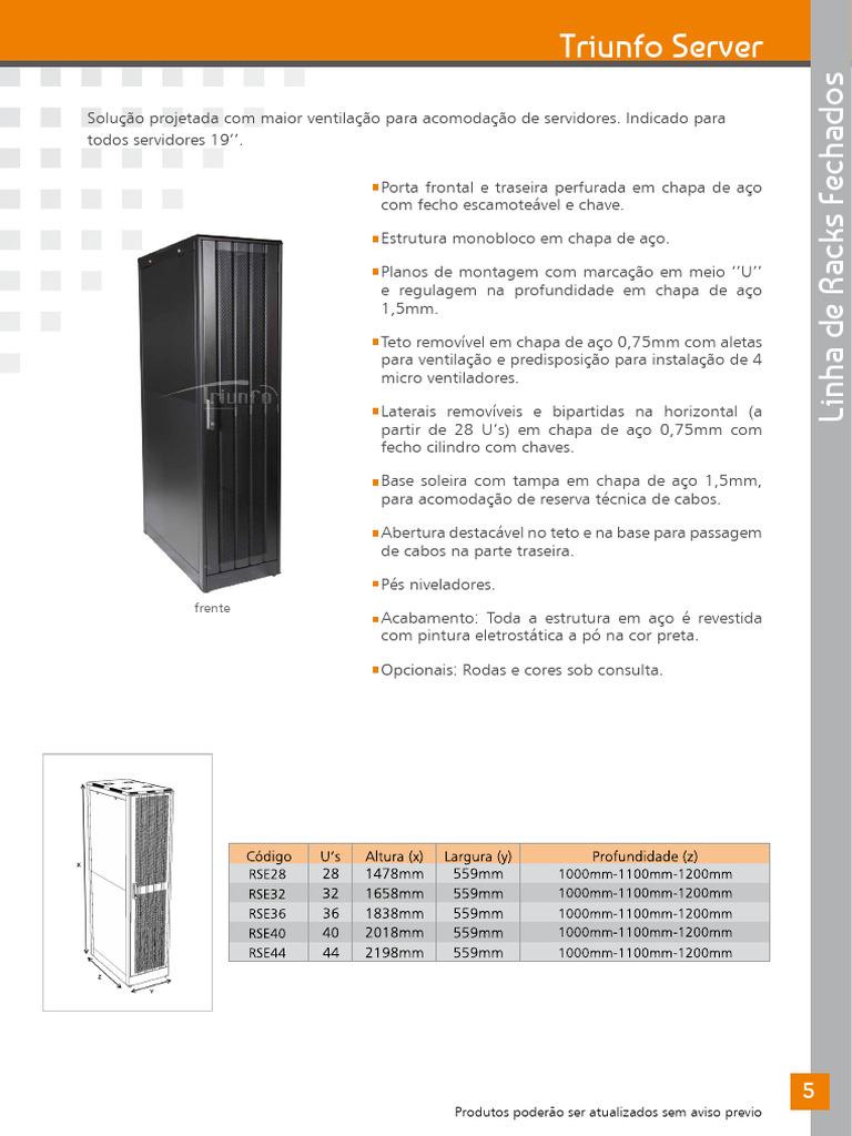 Datasheet Rack Triunfo Server | PDF