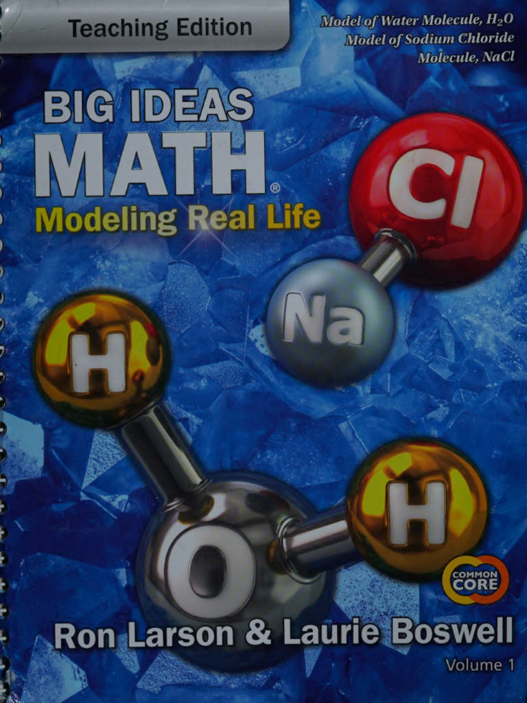 Big Ideas Math, Modeling Real Life, Model of Water Molecule - Ron ...