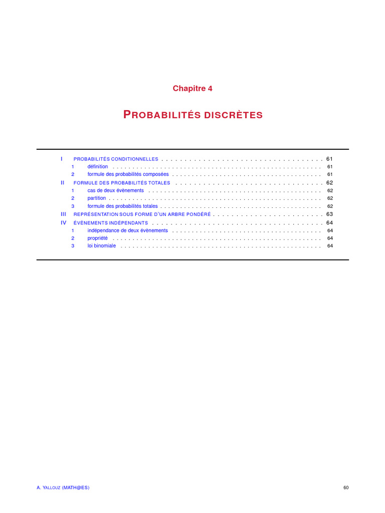 Probabilites Discretes Cours | PDF | Théorie des probabilités | Probabilité