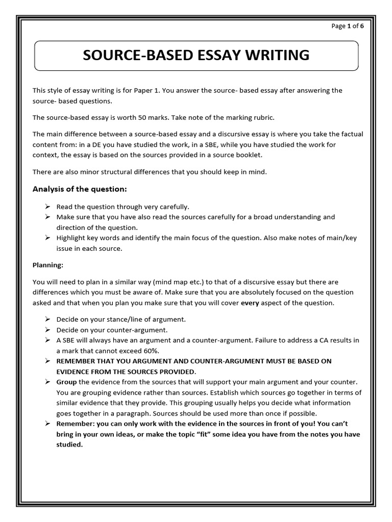 Source Based Essay SURVIVOR GUIDE Tracey Harvey | PDF | Essays | Paragraph